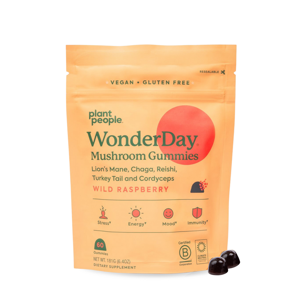 WonderFocus Mushroom Gummies - Wild Raspberry – Kacadas Beauty